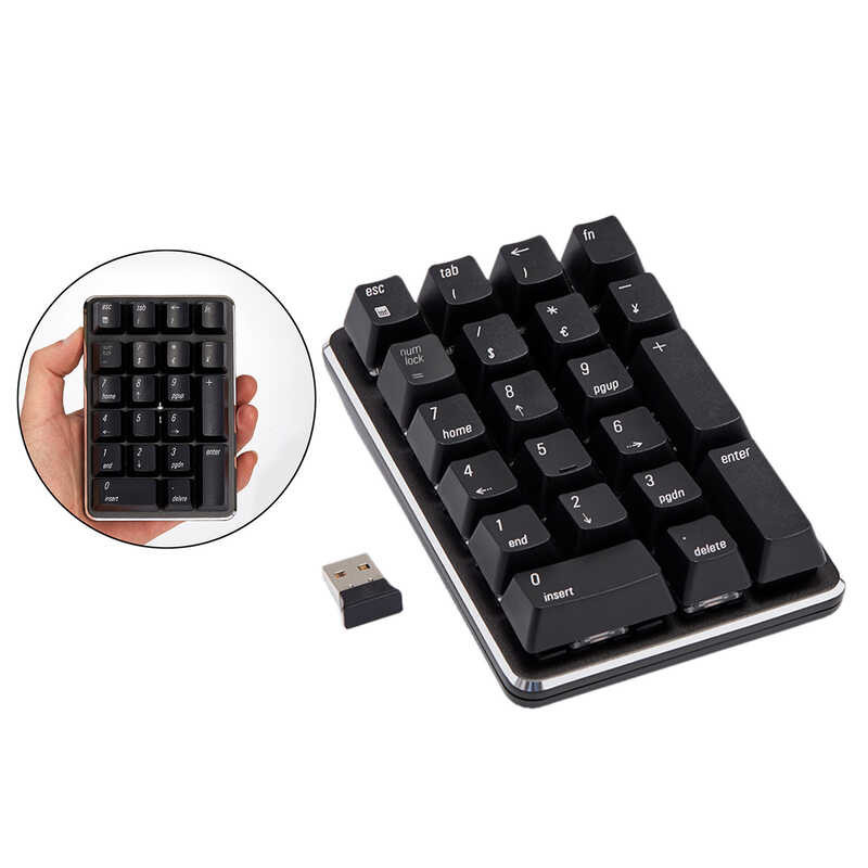 Wireless Mechanical 2.4G Numeric Gaming 21 Keys Portable Keypad ...