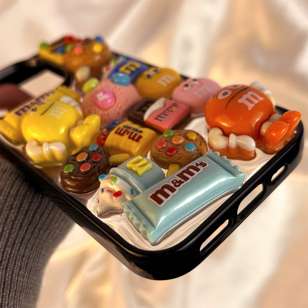 Funny 3D M&M's Glitter Gell Phone Case for Iphone 11 15 14 Pro Max 12 ...