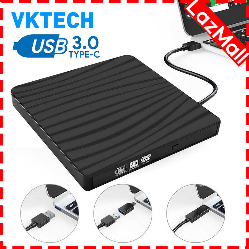 Slim USB 3.0 External DVD RW CD Writer Drive Burner Disk Reader Para Sa ...