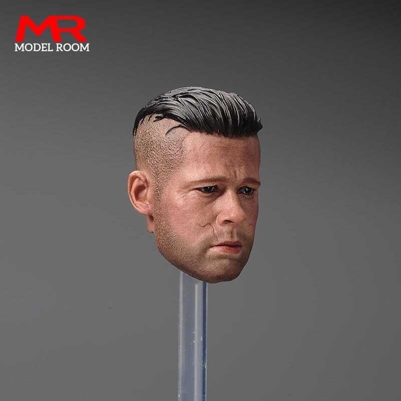 1/6 Brad Pitt Sculpt PVC Male Head Carving Model Fit 12'' Soldier ...