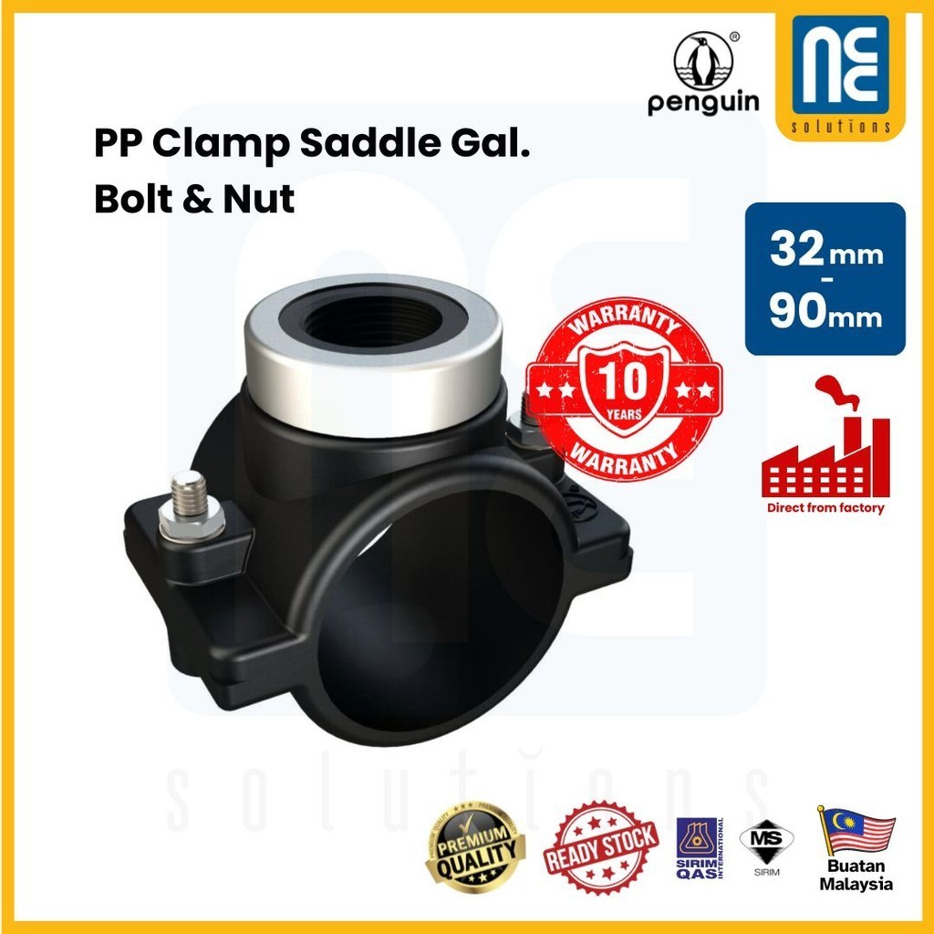 HDPE Compression Poly Pipe Fitting Poly Pipe Clamp Saddle Clamp Female Threaded Ends (Single ...