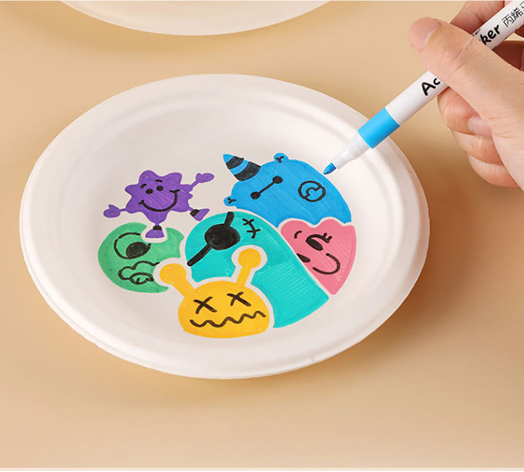 DIY Acrylic Marker Pen Coloring Highlight Pen Waterproof Painting ...