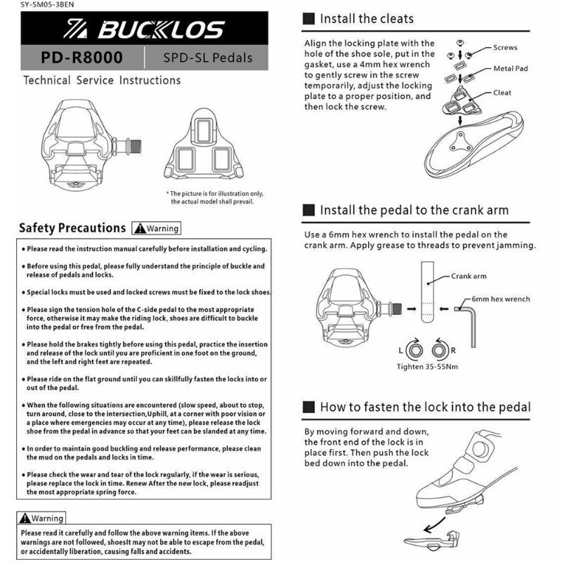 BUCKLOS Cleats Pedal For SHIMANO PD-R8000 SPD-SL Road Bike Cleat Pedals ...