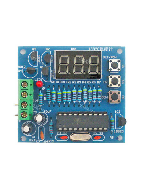 STC11F02 microcontroller 18B20 digital thermometer controller kit electronic assembly trai ...