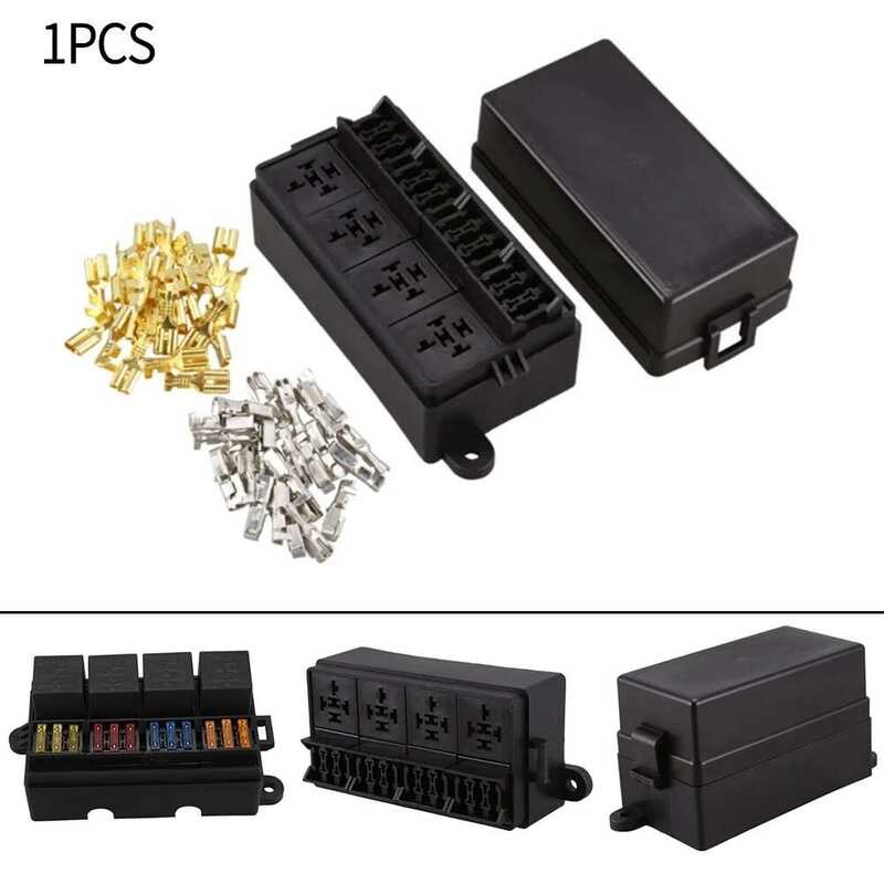 Durable 12 Way Blades Box W/ Paddle Fuse Terminal 4 Pin 12V40A Relay ...