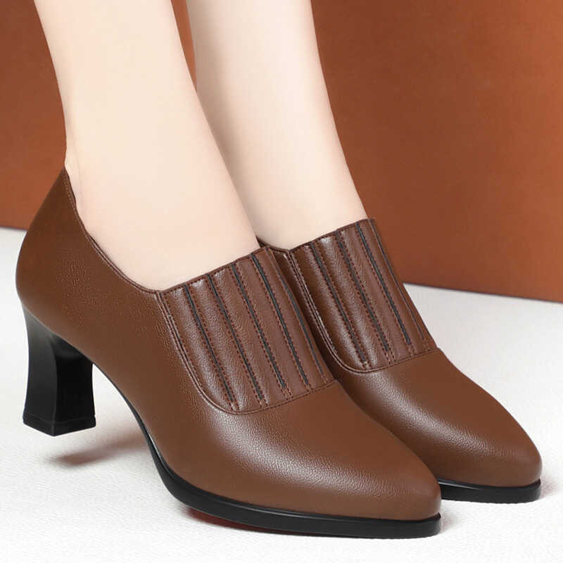 Autumn New Spring Woman Fashion High Heels British Style Shallow Mouth ...