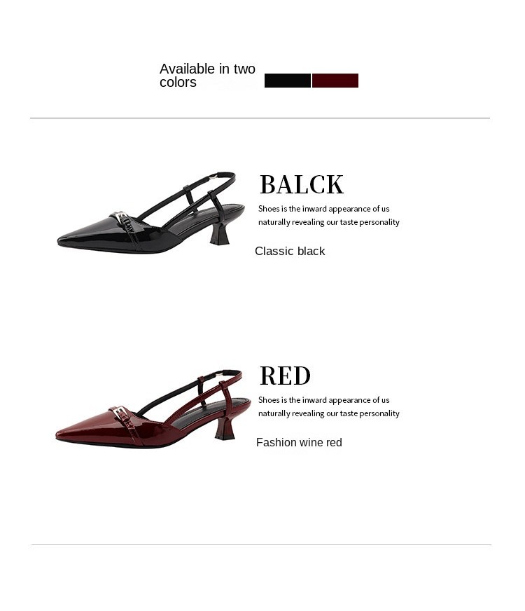 JKBH New Summer Pointed Heels 2 inch Stiletto Patent Leather Ssandals ...