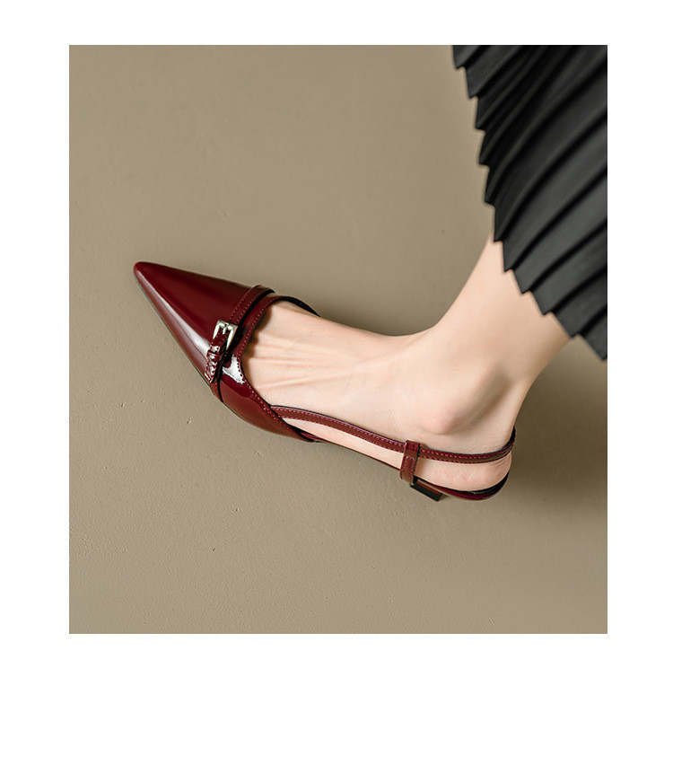 JKBH New Summer Pointed Heels 2 inch Stiletto Patent Leather Ssandals ...