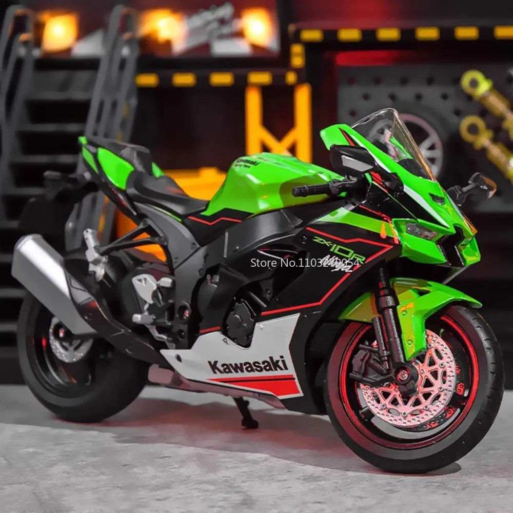WELLY 1/12 Kawasaki 2021 Ninja ZX-10R Heavy Motorcycle Alloy Model Cars ...