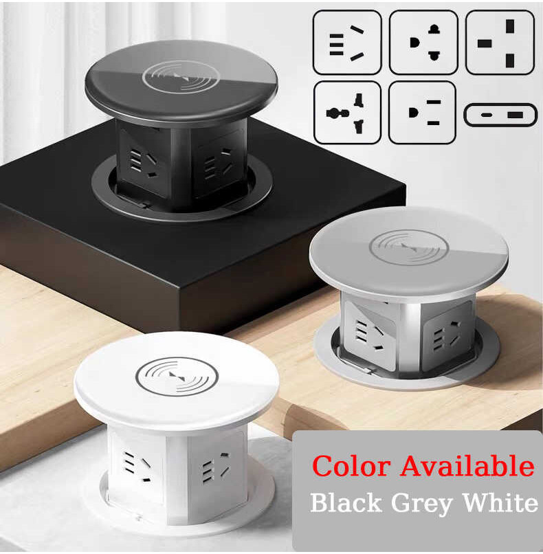 Pop Up Automatic Socket Lifting Sockt Desk Power US UK AU Universal ...