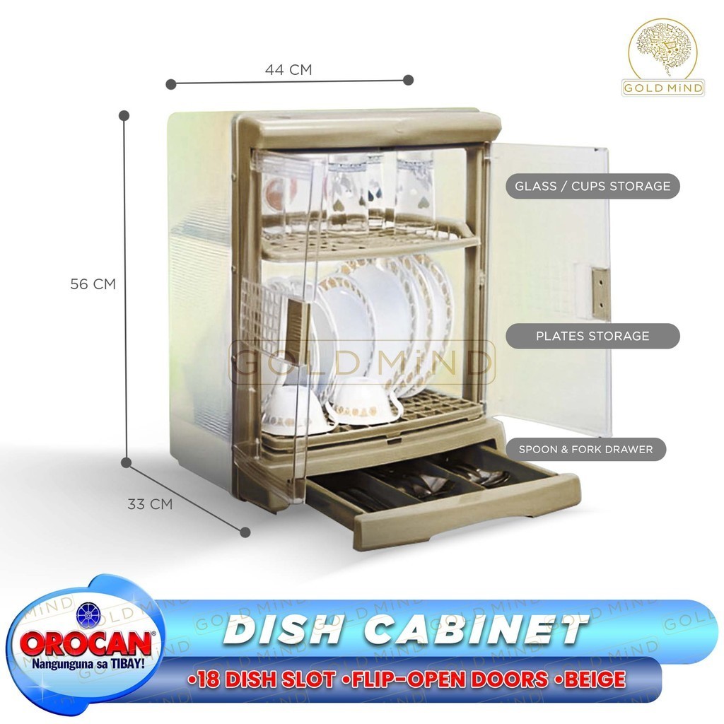 Orocan Splendido Dish Cabinet 18 Dish Slot Dining Plates & Utensils ...