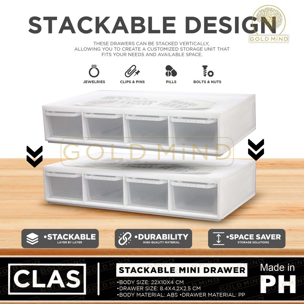 Mini-Drawers CLAS Stackable (Jewelries / Paper Clips / Pins / Pills ...