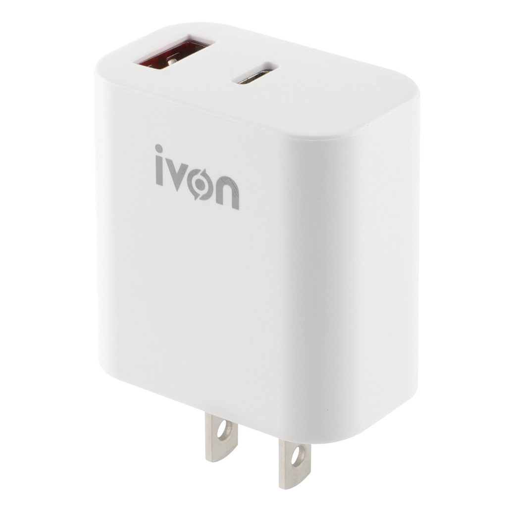IVON AD55 A+C Dual Port Mobile Charger PD20W Quick Charging Head USB-A ...