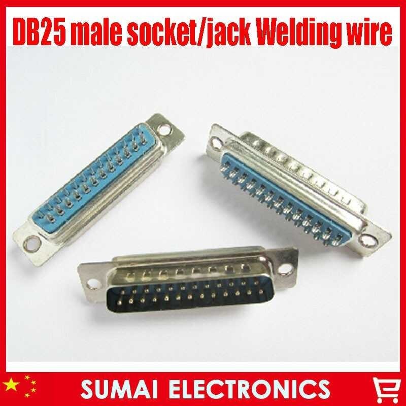 Sending New Free Male Db25 Men Plug Jack Connector 25Pin Two Rows Rs232 ...