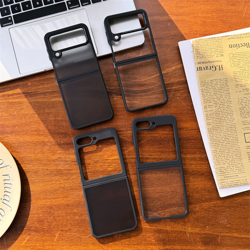 slim Transparent Matte Clear Flip Case Samsung Galaxy Z Flip 6 Z Flip 5 ...