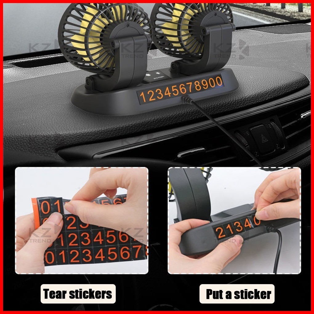 Mini USB Car Fan Electric Cooling Fan Air Conditioning Truck Dual Head ...