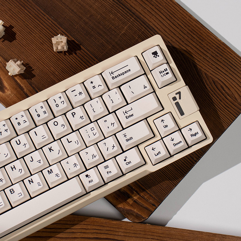 BOW White / Gray keycap Minimalist Japanese PBT cherry profile for MX ...