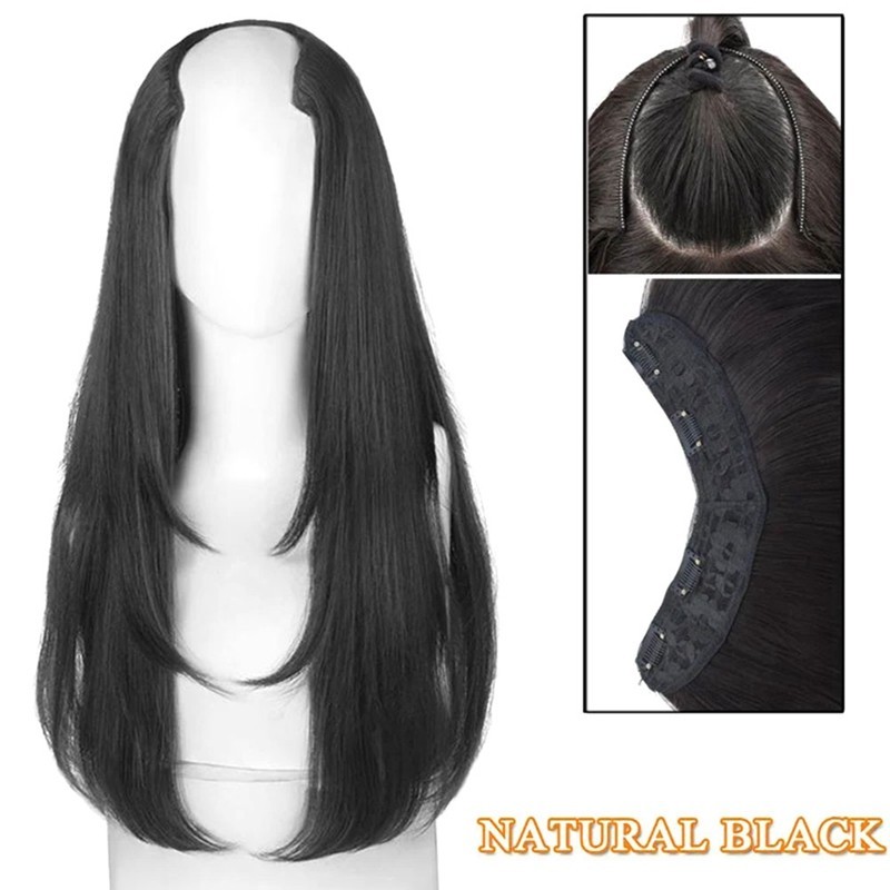 55CM Woman for wig Synthetic Hair extensions Long Hair Micro roll inner ...