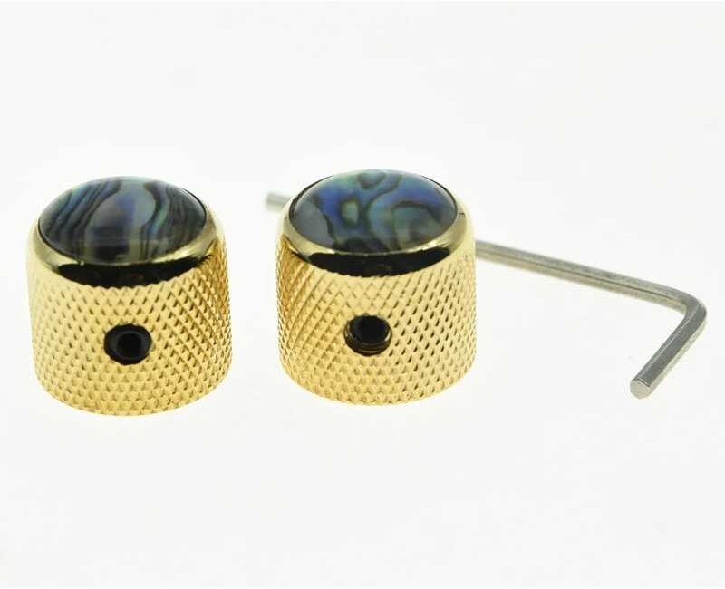 Screw 2X I-Set Abalone Top Gold Guitar Dome Knobs Para Sa Tele TL Bass ...