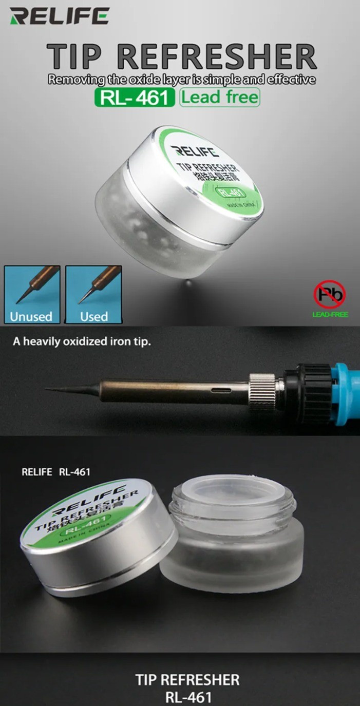 RELIFE RL-461 Soldering Iron Tip Cleaner Refresher For Remove The Oxide ...