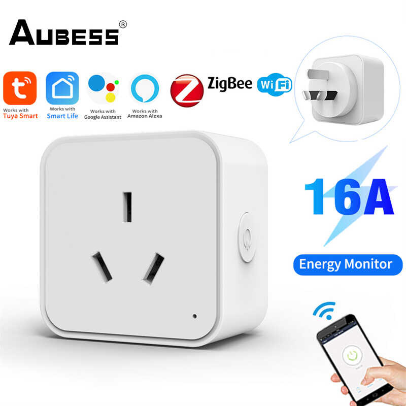 WiFi/Zigbee Aubess Smart Socket Intelligent AU Plug With Power Monitor Wireless Socket Timing ...