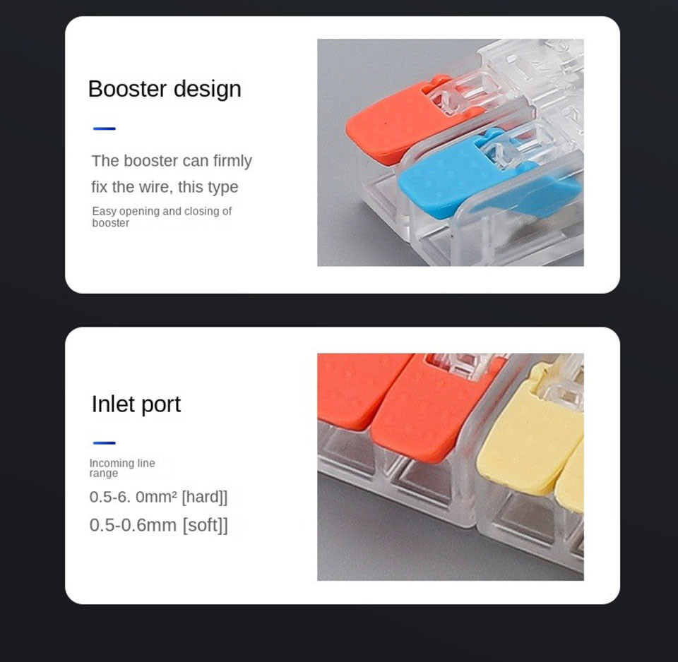 Quick Wiring Terminal Push In Wire Connector Splitter Mini Universal High Power Butt Terminal