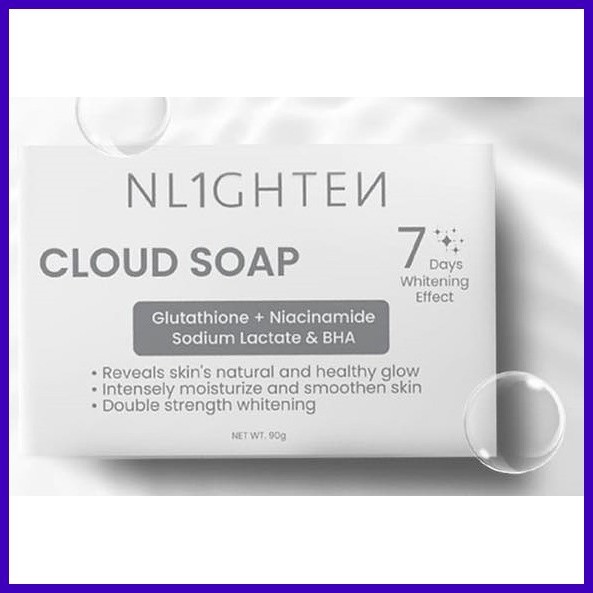 ∩ ♣ Nlighten Cloud Soap 7 Days Whitening Effect Glutathione Niacinamide ...