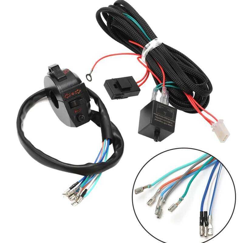 5 MOTORCYCLE INDICATOR WIRING LOOM HARNESS KIT 12 VOLT NO INDICATORS ...