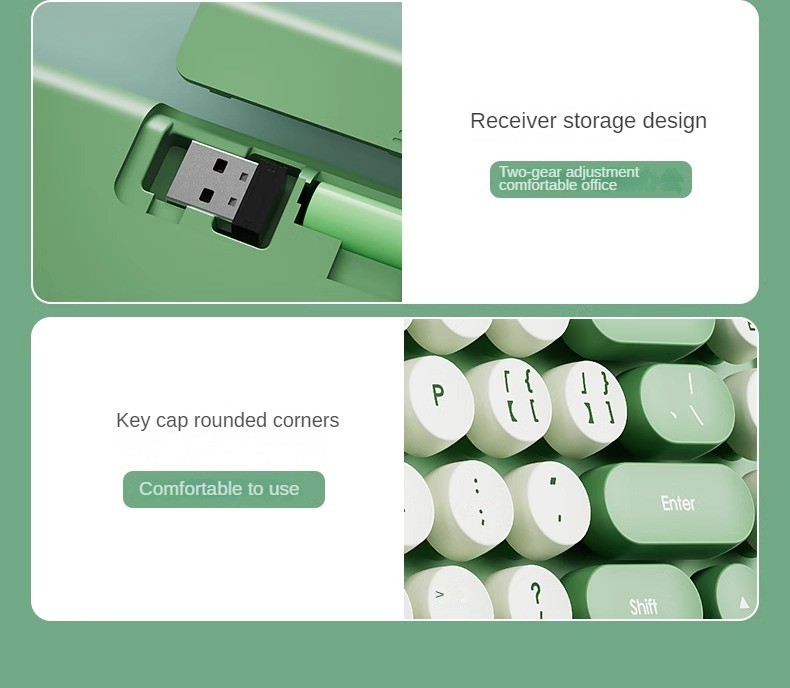 BOW wireless keyboard and mouse set boys and girls mute office USB 2.4g ...