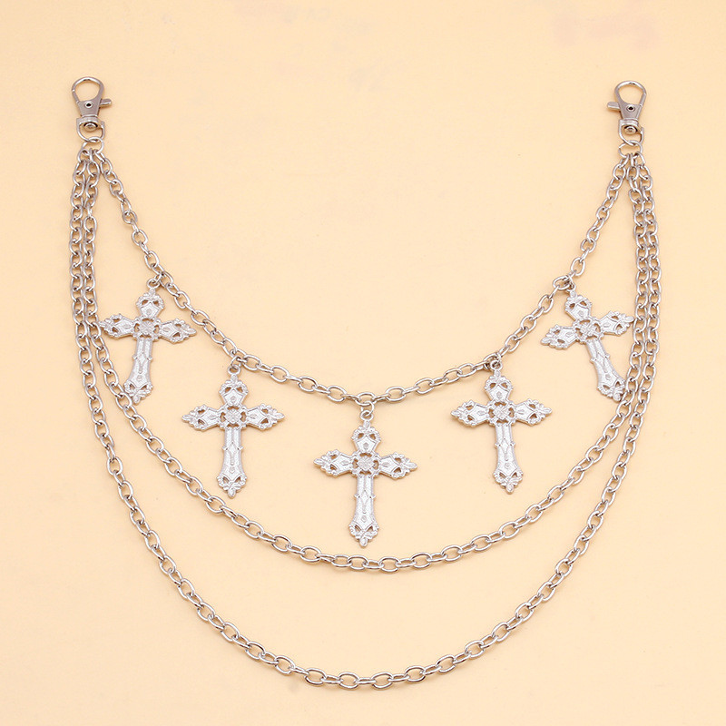 Punk Multi-layered Pants Chains for Men Women Cross Butterfly Hollowed ...