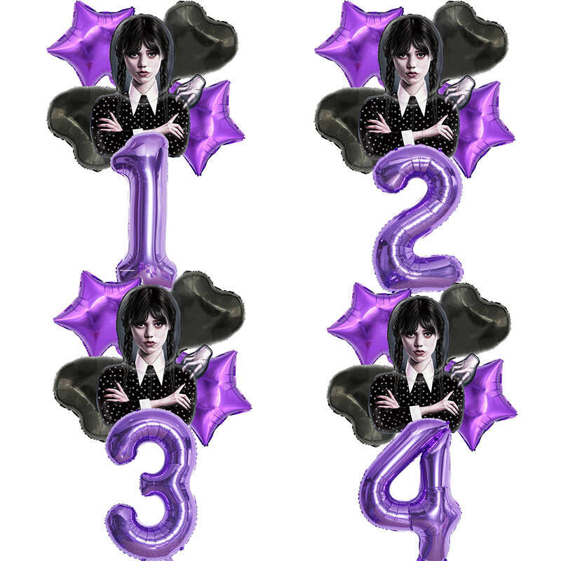 Wednesday Addams Birthday Party Decorations Purple 32inch Number ...