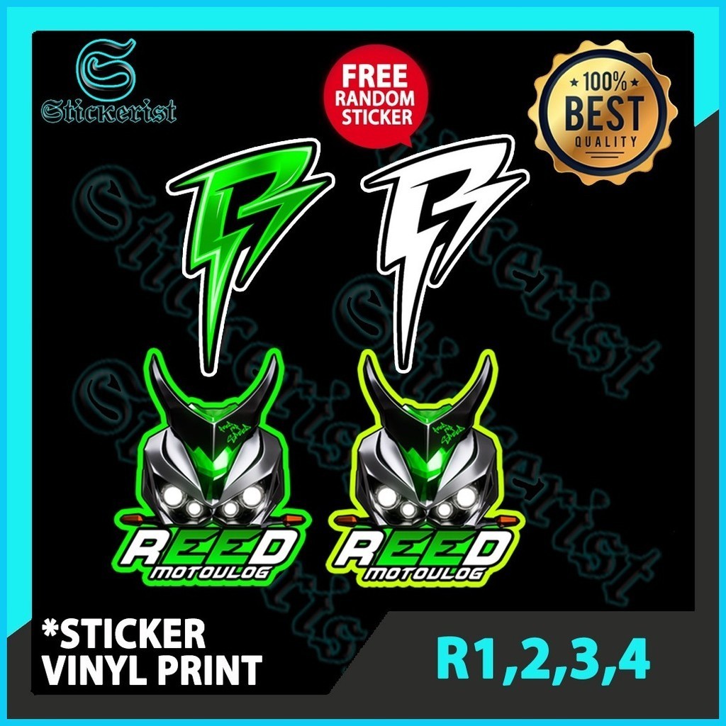 ♀ Motorcycle Accessories Sticker ღREED MOTOVLOG REED FOR SPEED VINYL ...
