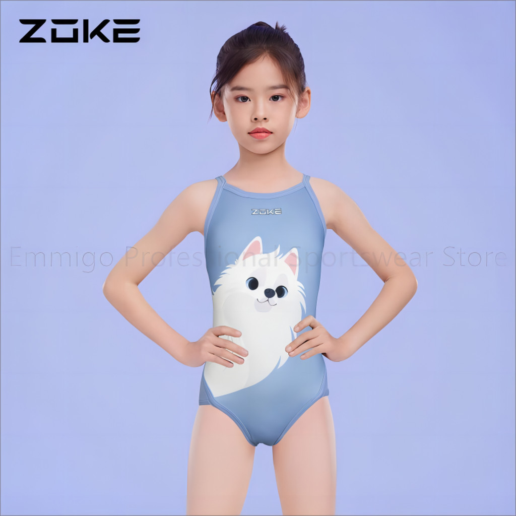 Zoke Teen Swimwear Professional Competitive Girls Swimsuit Quick-Drying Anti-Chlorine Cat ...