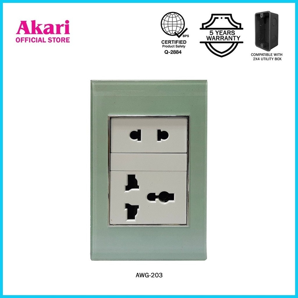 ♟ Akari Aircon Outlet/ Multipurpose Outlet With 1 Gang Universal, 16A ...