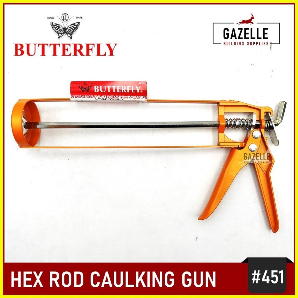 Butterfly Caulking Gun 9" Silicone Sealant Tube Heavy Duty - 450 / 451 ...
