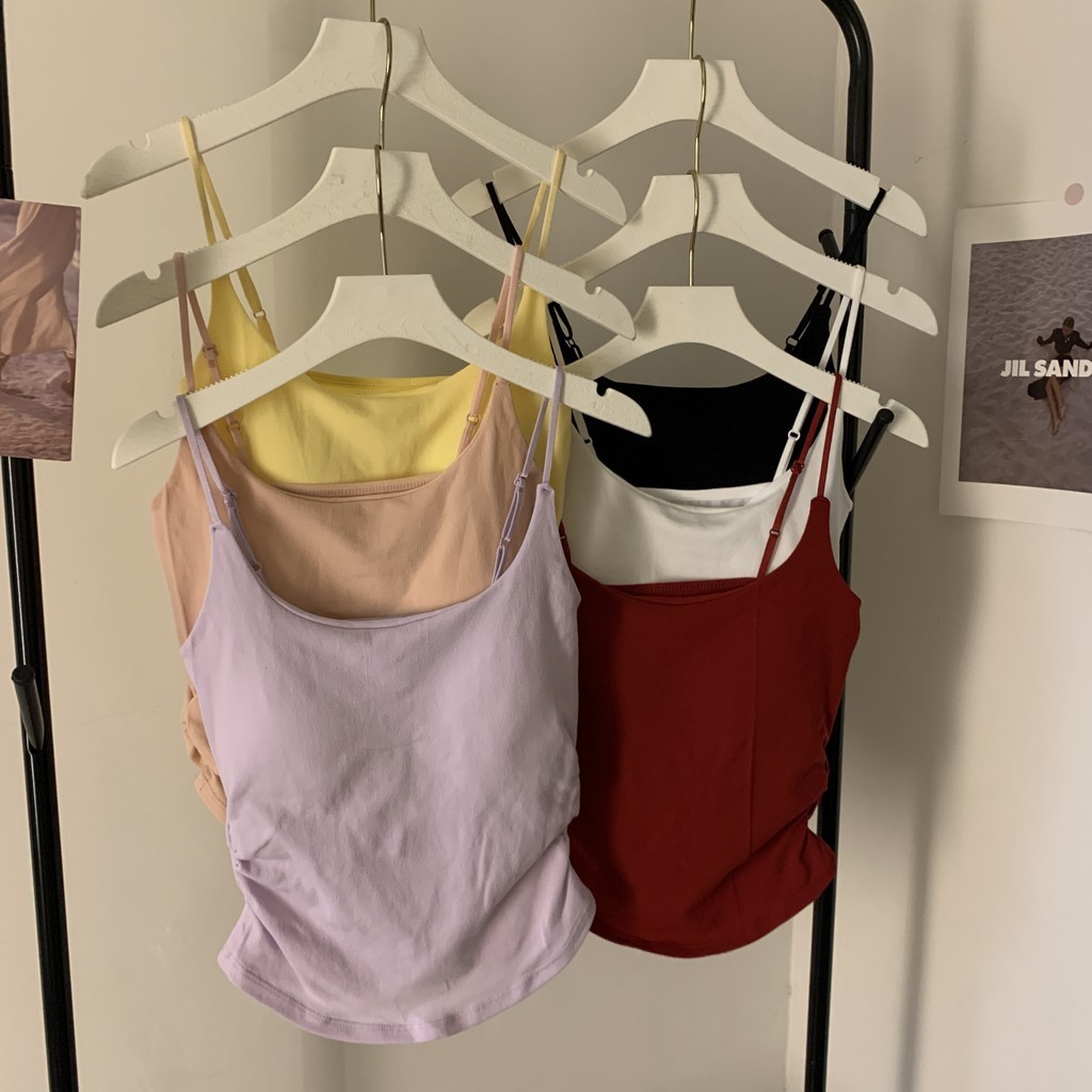 Women's Solid Color Tank Top Sexy Vest with Adjustable Shoulder Strap ...