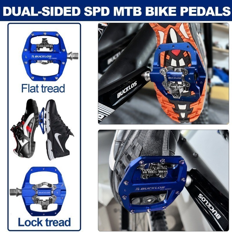 BUCKLOS Mountain Bike Cleats Pedal Flat Cleats Pedal Self-locking ...