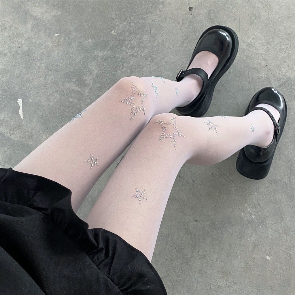 Punk Women Sexy Stockings Tights Rhinestone Mesh Fishnet Pantyhose ...