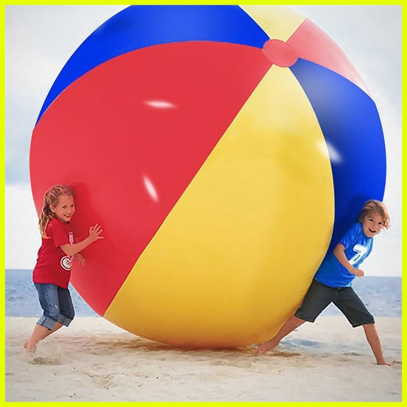 ♣ Giant Rainbow Inflatable PVC Beach Ball Colorful Swimming Pool ...