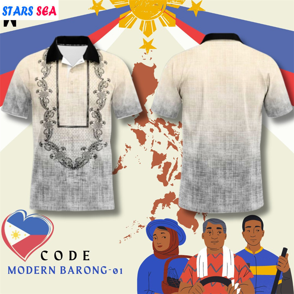asean inspired ethnic attire barong agalog batik polo for men ...