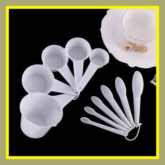 ⚽ 1-in-1 Plastic Measuring Cups & Spoon Set Professional Lightweight ...