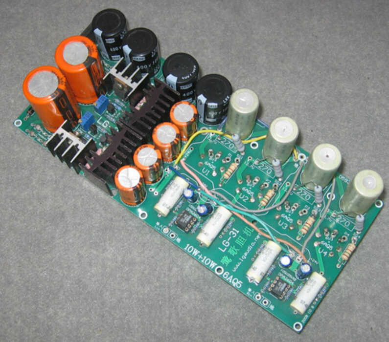 OPA2604 Inverted 6AQ5 (6005) Tube Push Pull Amplifier Board Power 10W ...