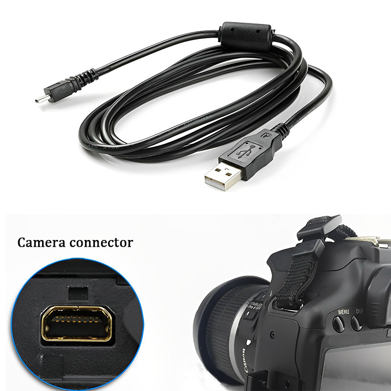 【1-3 Days Delivery】1.5M USB to 8 Pin Mini USB Camera Data Cable Charger ...