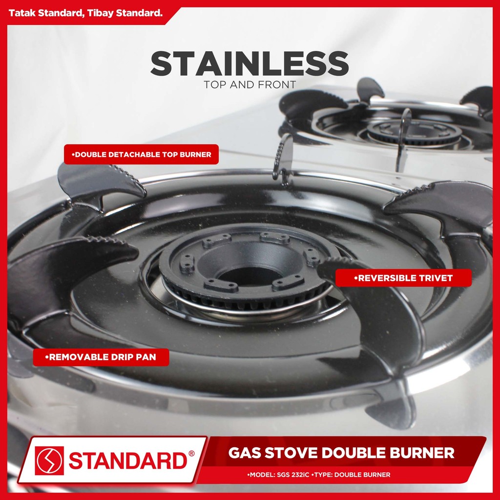 Standard LPG Gas Stove Double Burner SGS232ic (BURNER ONLY) | Shopee ...
