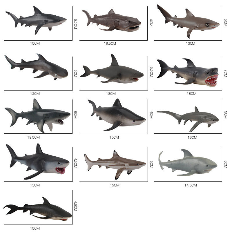 Simulation Deep Sea Life Shark Model Set Solid Whitefin Reef Shark ...