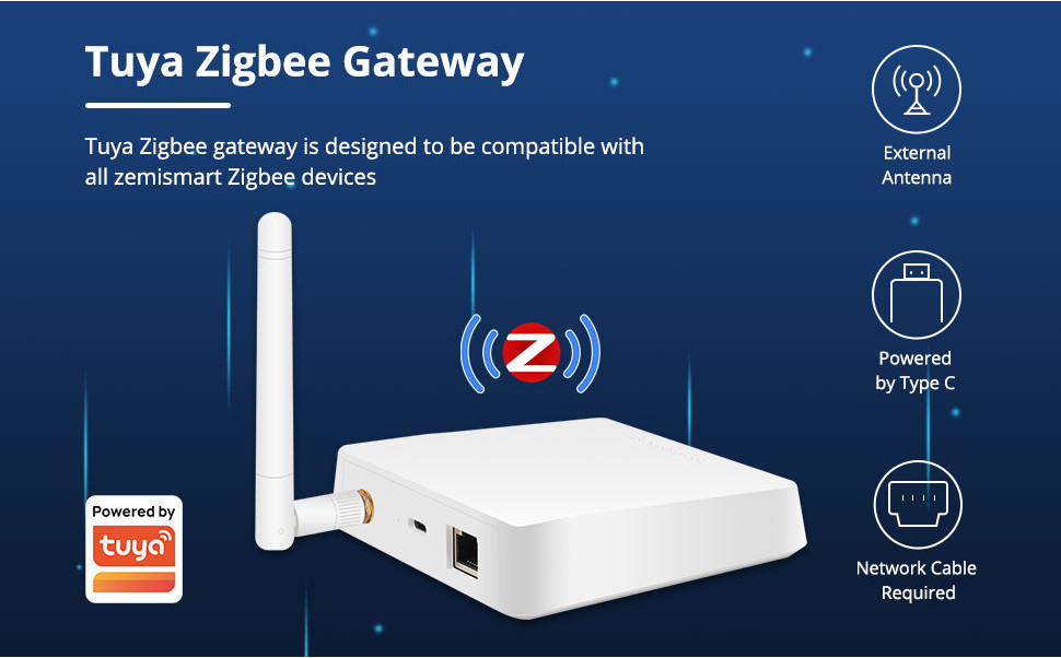 Zemismart Tuya Zigbee Antenna Hub Smart Home Control Center LAN Antenna ...