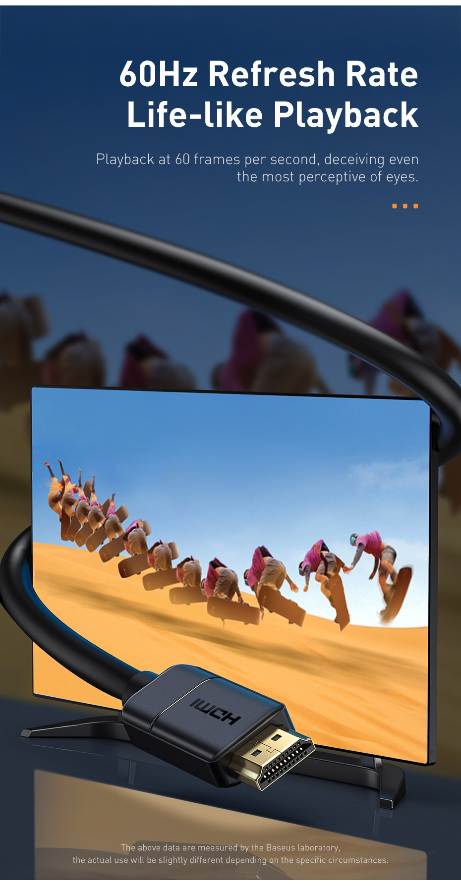 Baseus HDMI Cable 4K 1080P 60Hz HDR HDMI Cable Adapter For TV LCD - AAC ...