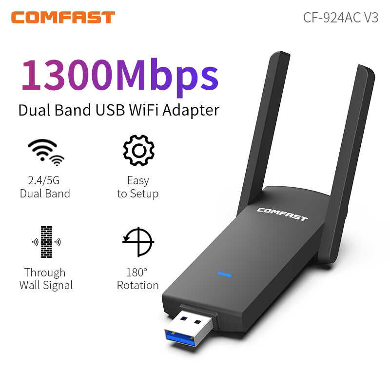 Drive Free COMFAST Gigabit Wifi Adapter 2.4G 5G Dual Band Network Card ...