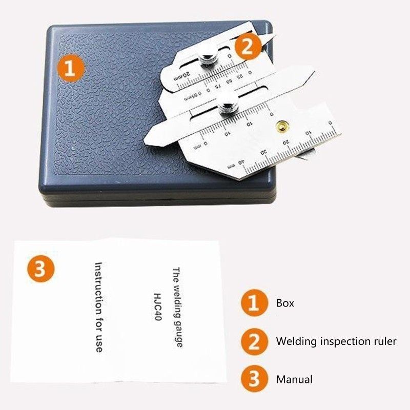 Pipe Welding Gauge Welding Inspection Ruler 0-40mm Stainless Steel 0.5 ...