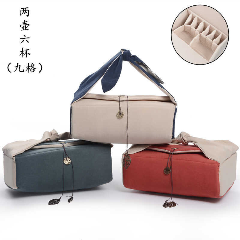 Ee Portable Travel Tea Set Storage Bag, One Or Two Pots Six Cups, Carry ...